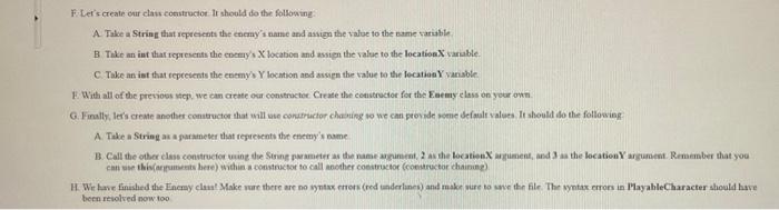 Solved Exercise 1: Creating the PlayableCharacter chass We | Chegg.com