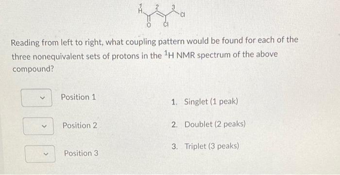 Solved Reading from left to right, what coupling pattern | Chegg.com