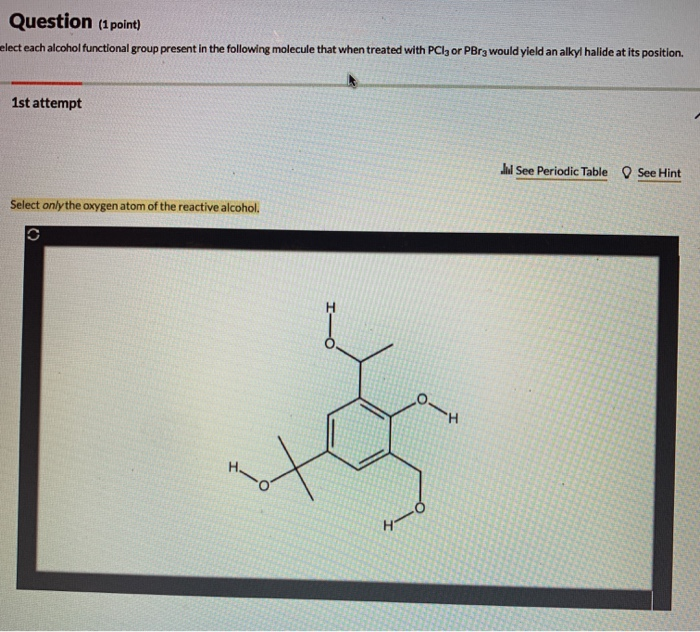 Solved Question (1 point) elect each alcohol functional | Chegg.com