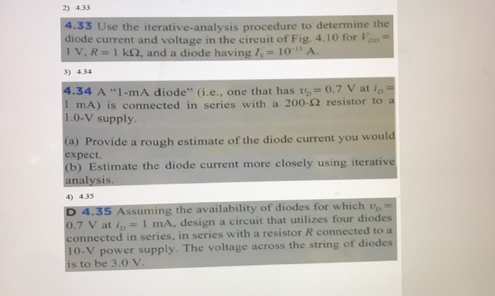 Solved 2) 4.33 4.33 Use the iterative-analysis procedure to | Chegg.com