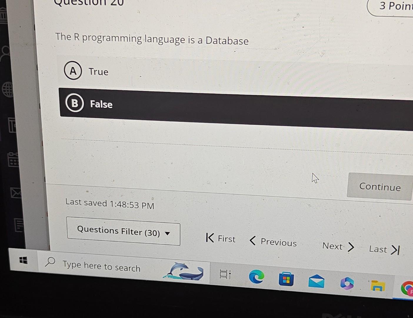 The R programming language is a Database True False | Chegg.com