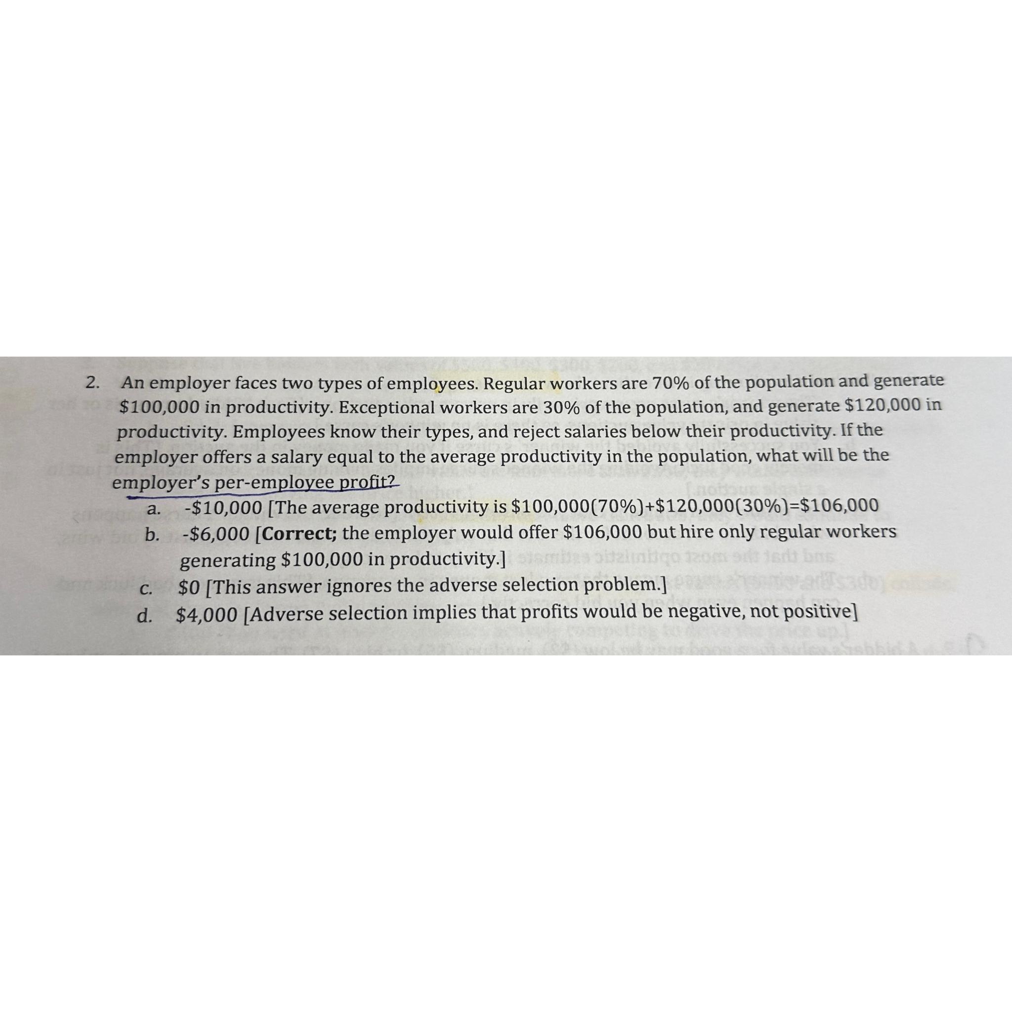 Solved An employer faces two types of employees. Regular | Chegg.com