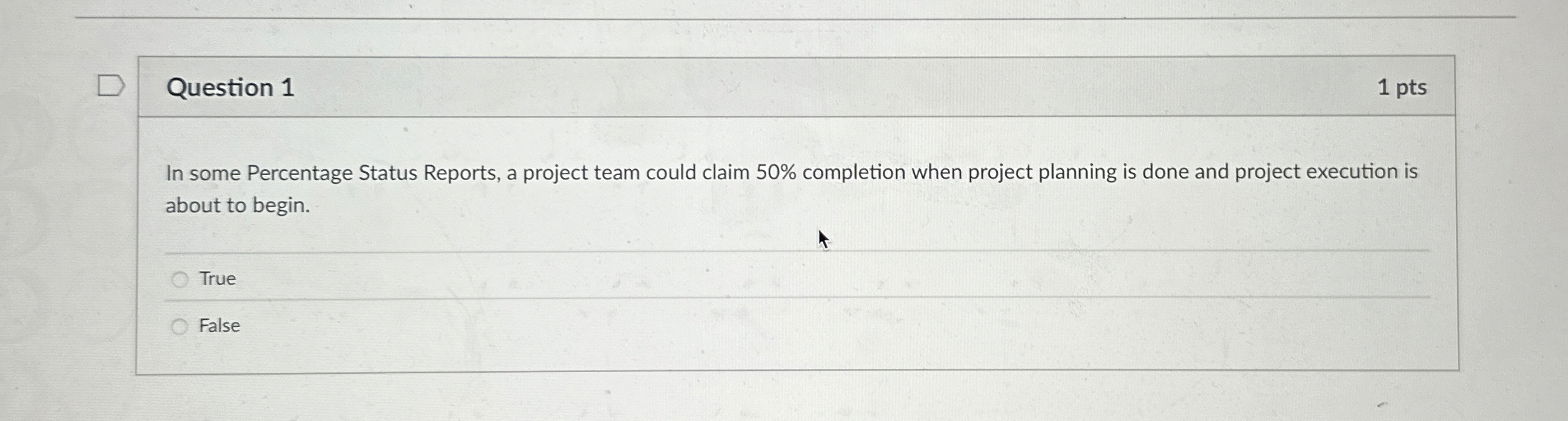 Solved Question 1In some Percentage Status Reports, a | Chegg.com