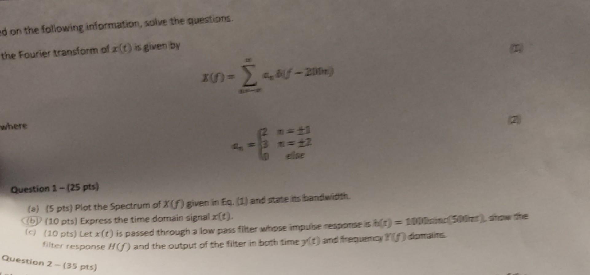 d on the following information, solve the questions. | Chegg.com