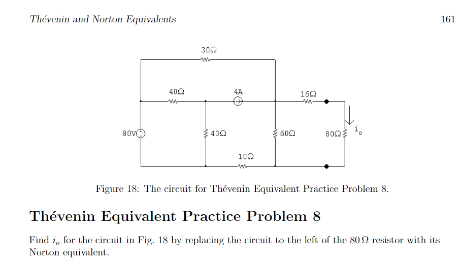Solved Thévenin ﻿Equivalent Practice Problem 8Find io ﻿for | Chegg.com