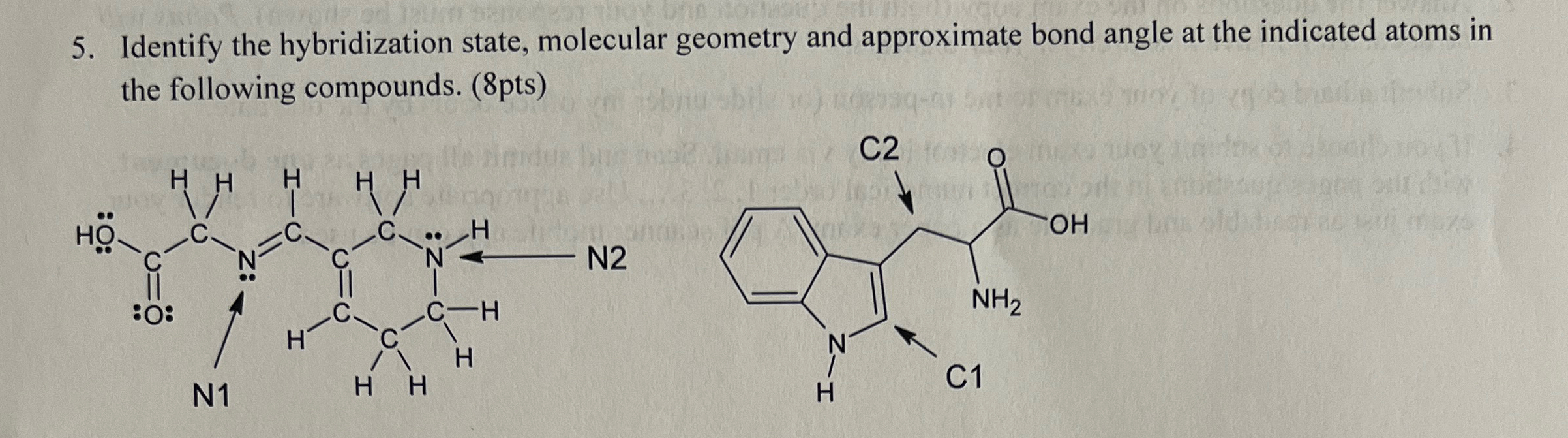 Solved Identify the hybridization state, molecular geometry | Chegg.com
