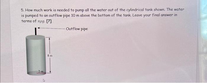 Solved 5. How much work is needed to pump all the water out | Chegg.com
