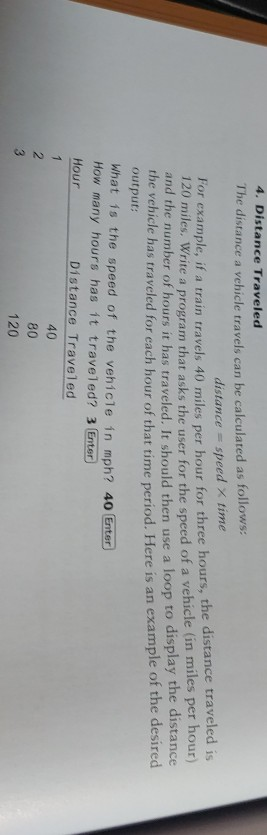 Solved 4. Distance Traveled The distance a vehicle travels | Chegg.com