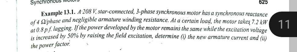 Solved Example 13.1. A208 V, star-connected, 3-phase | Chegg.com