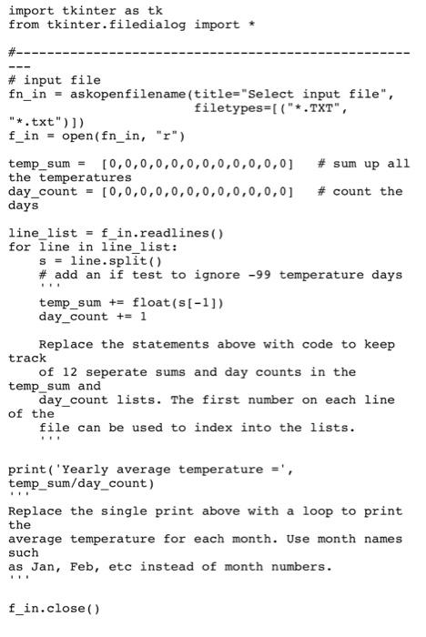 Solved import tkinter as tk from tkinter.filedialog import * | Chegg.com