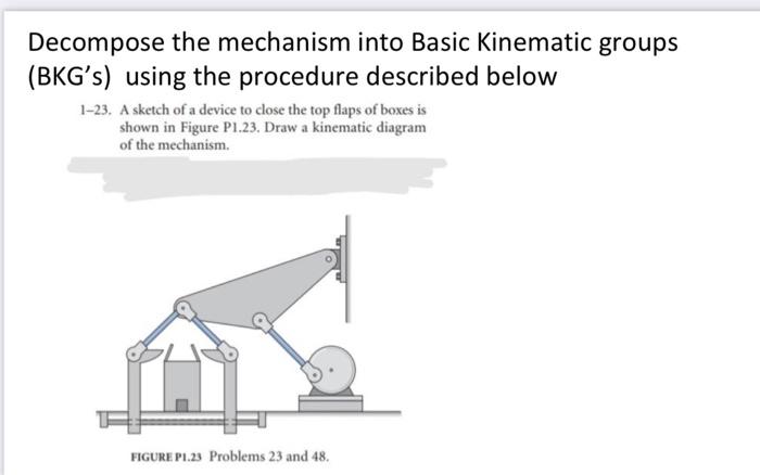 Solved Decompose the mechanism into Basic Kinematic groups | Chegg.com