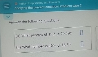 Solved Ratios, Proportions, and PercentsApplying the percent | Chegg.com