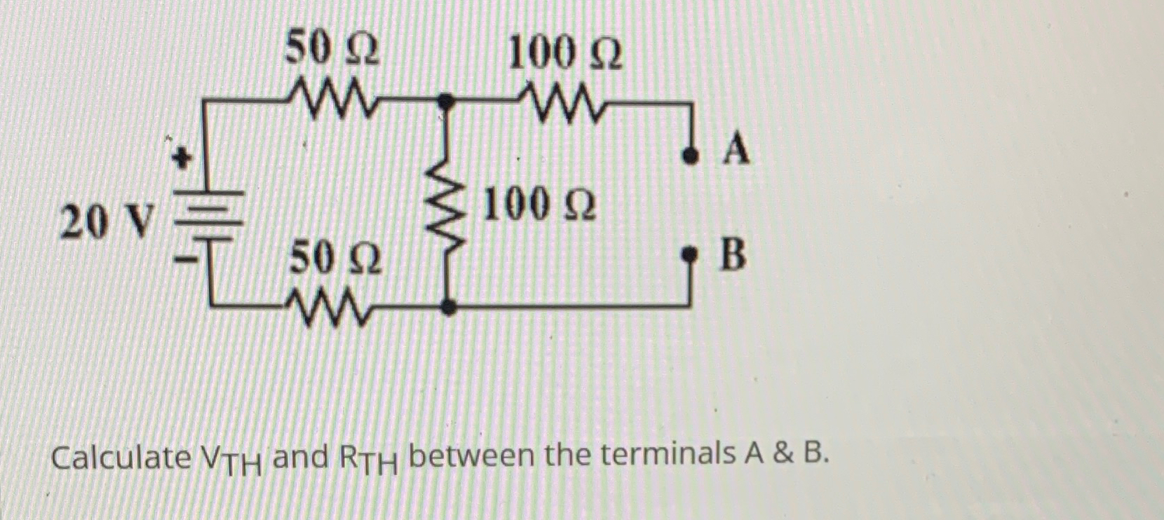 Solved Calculate VTH ﻿and RTH ﻿between the terminals A ﻿& B. | Chegg.com