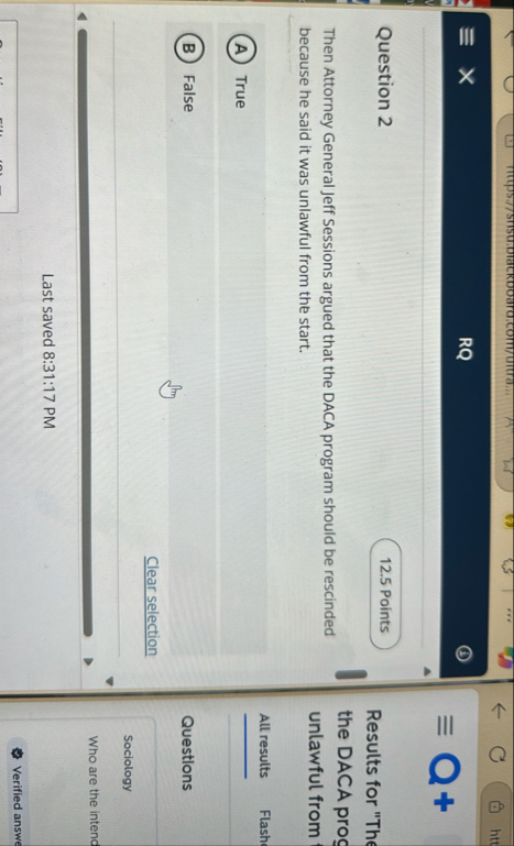 Solved RQQuestion 2Then Attorney General Jeff Sessions | Chegg.com