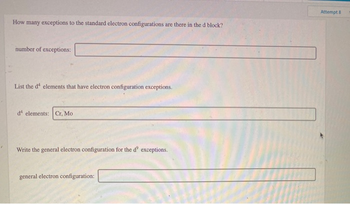 Solved Attempt 8 How Many Exceptions To The Standard