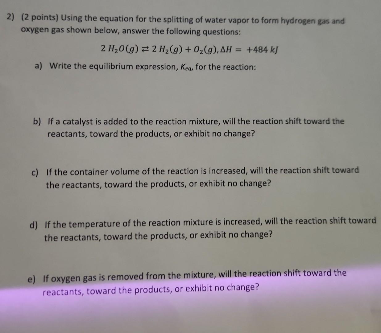 (2 points) Using the equation for the splitting of | Chegg.com
