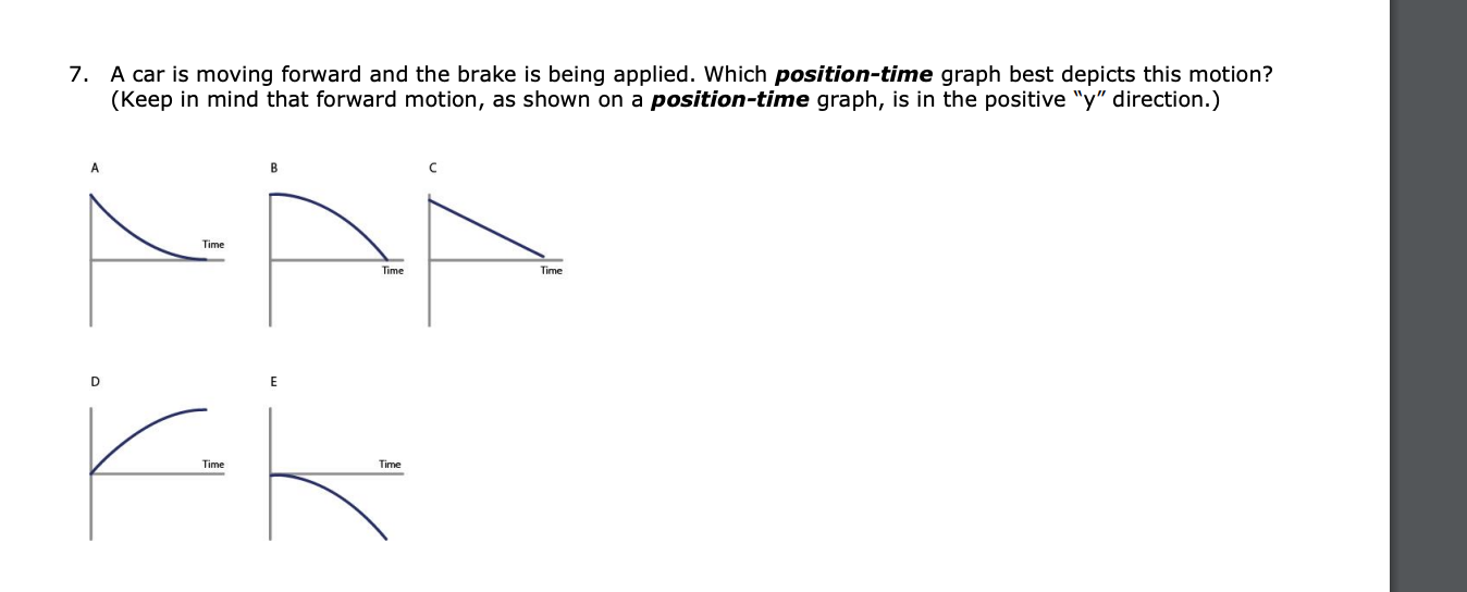 Solved 7. ﻿A car is moving forward and the brake is being | Chegg.com