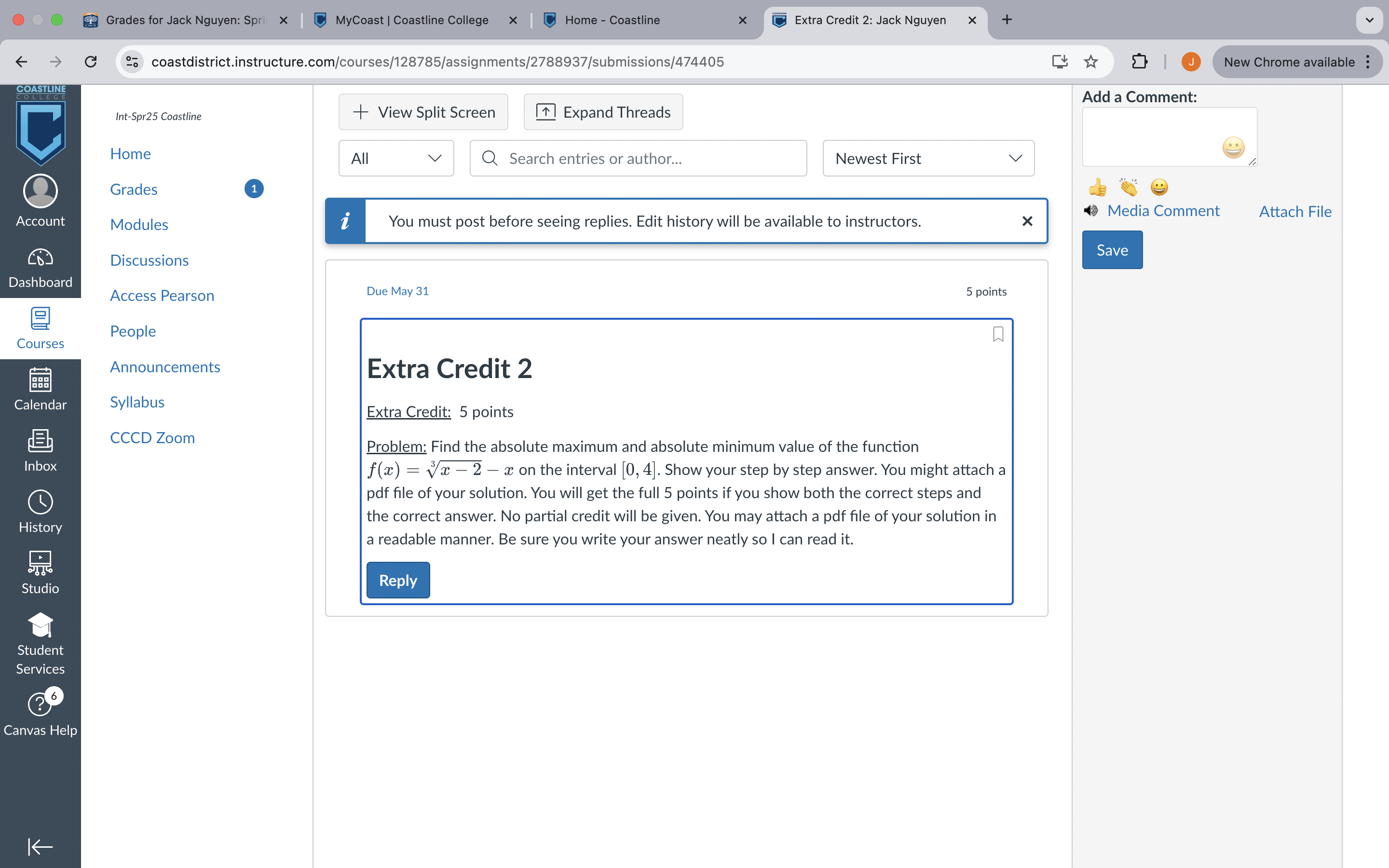 Find the absolute maximum and absolute minimum value | Chegg.com