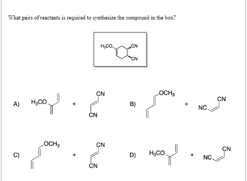 Solved What pairs of reactants is required to synthesize the | Chegg.com