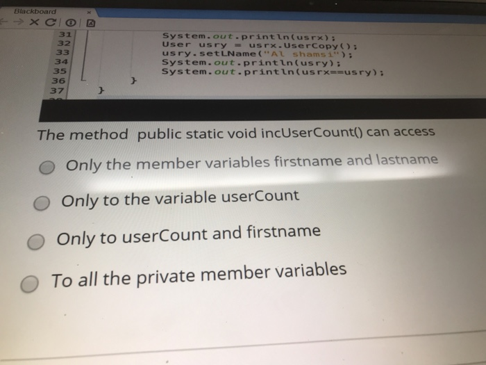 Solved public class User Private String Firstname Private | Chegg.com