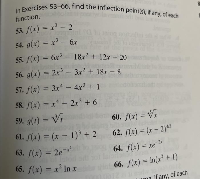 Solved In Exercises 53-66, find the inflection point(s), if | Chegg.com