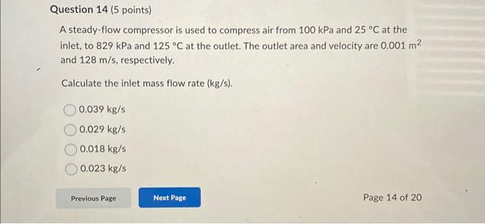 Solved A steady-flow compressor is used to compress air from | Chegg.com