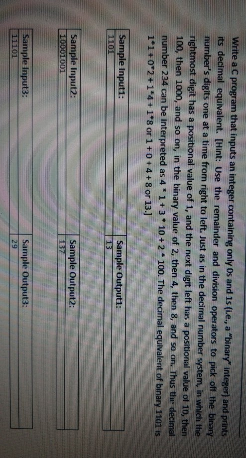 Solved Write a C program that inputs an integer containing | Chegg.com