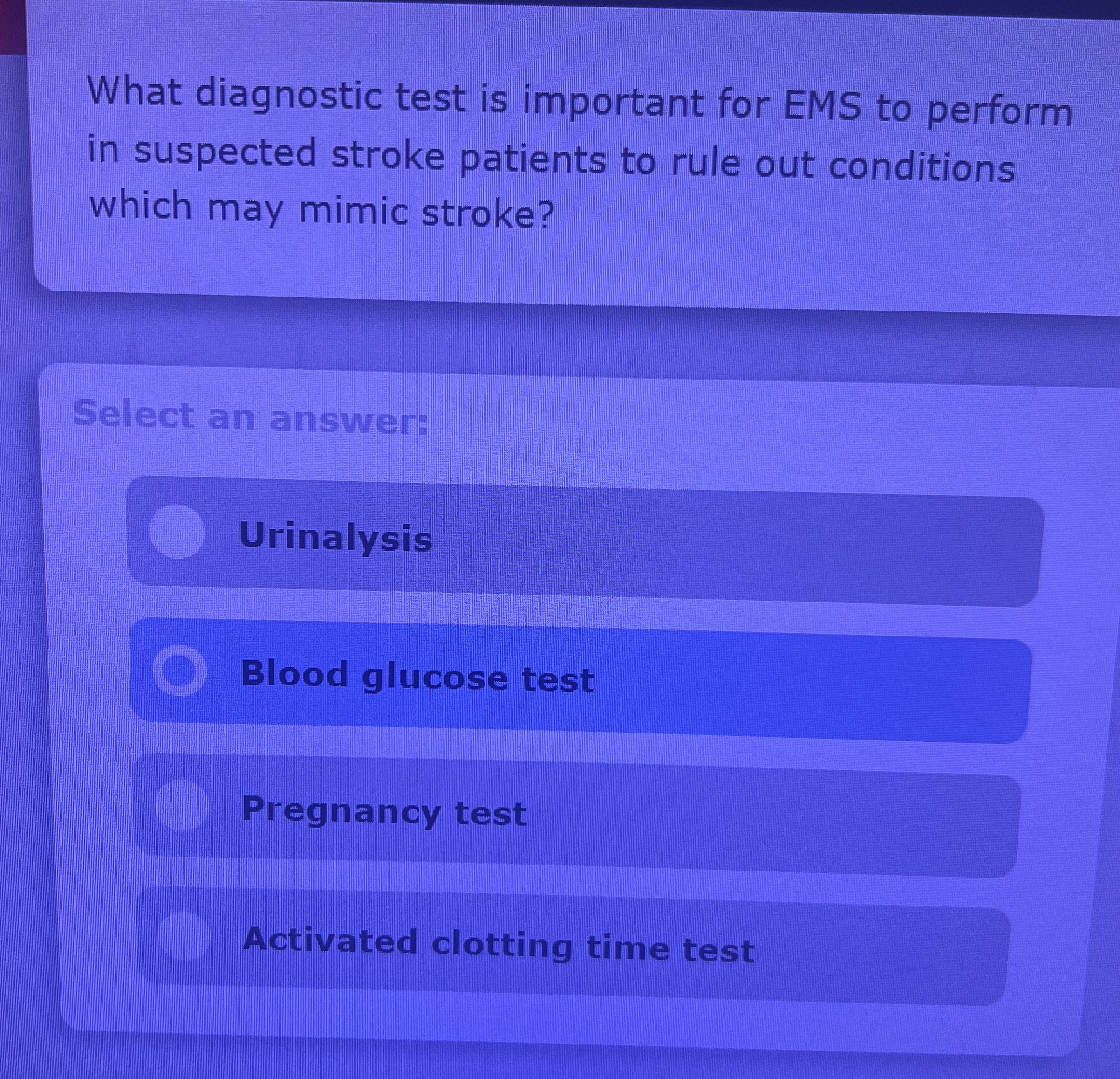 Solved What diagnostic test is important for EMS to perform | Chegg.com