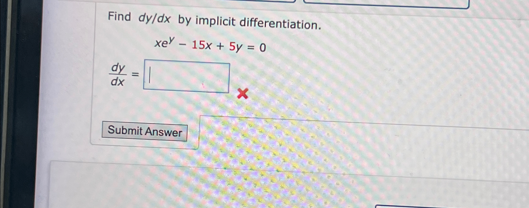 Solved Find dydx ﻿by implicit | Chegg.com