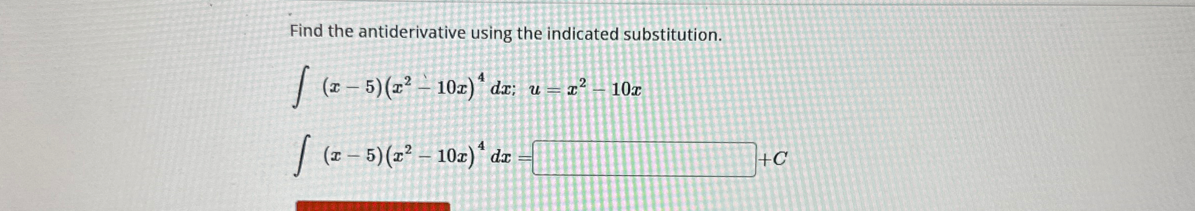 Solved Find the antiderivative using the indicated | Chegg.com
