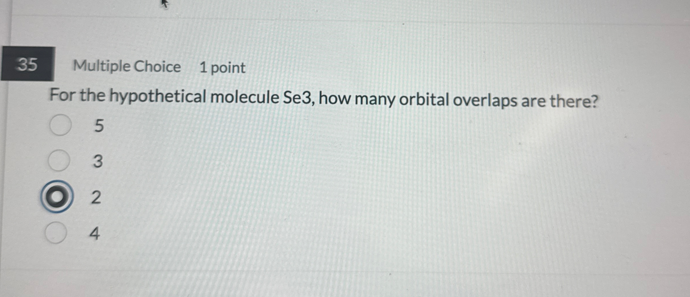 Solved Multiple Choice 1 ﻿pointFor the hypothetical molecule | Chegg.com