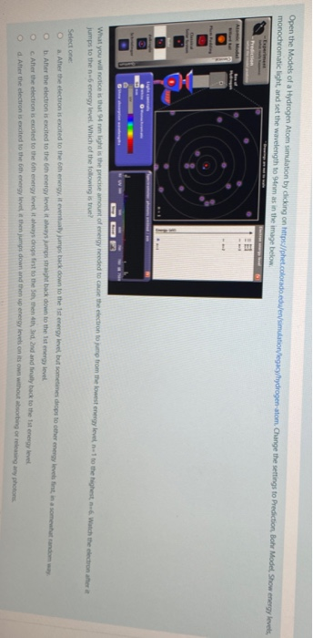 Solved Open the Models of a Hydrogen Atom simulation by | Chegg.com