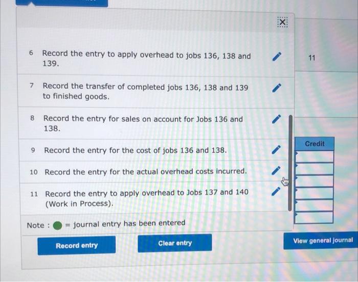 Solved 7 Record the transfer of completed jobs 136,138 and | Chegg.com