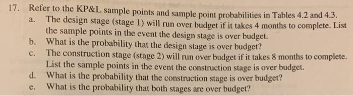 Solved a. 17. Refer to the KP&L sample points and sample | Chegg.com