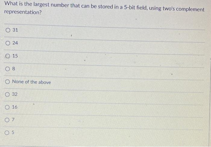 Solved What is the largest number that can be stored in a | Chegg.com