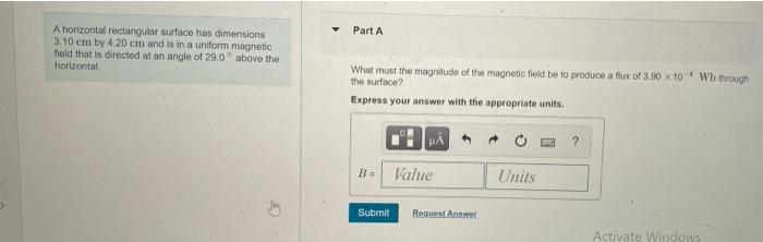 Solved Part A A horizontal rectangular surface has | Chegg.com