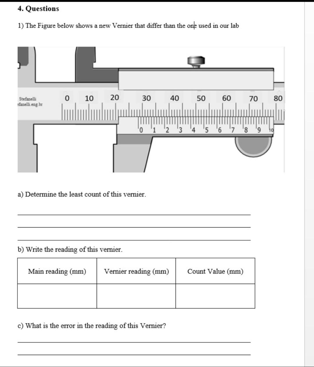 Solved 4. Questions 1) The Figure below shows a new Vernier | Chegg.com