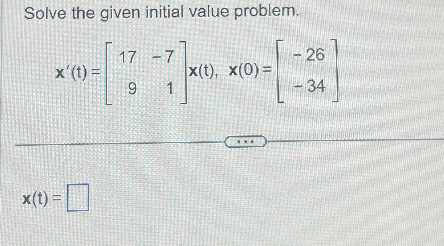 Solved Solve the given initial value | Chegg.com