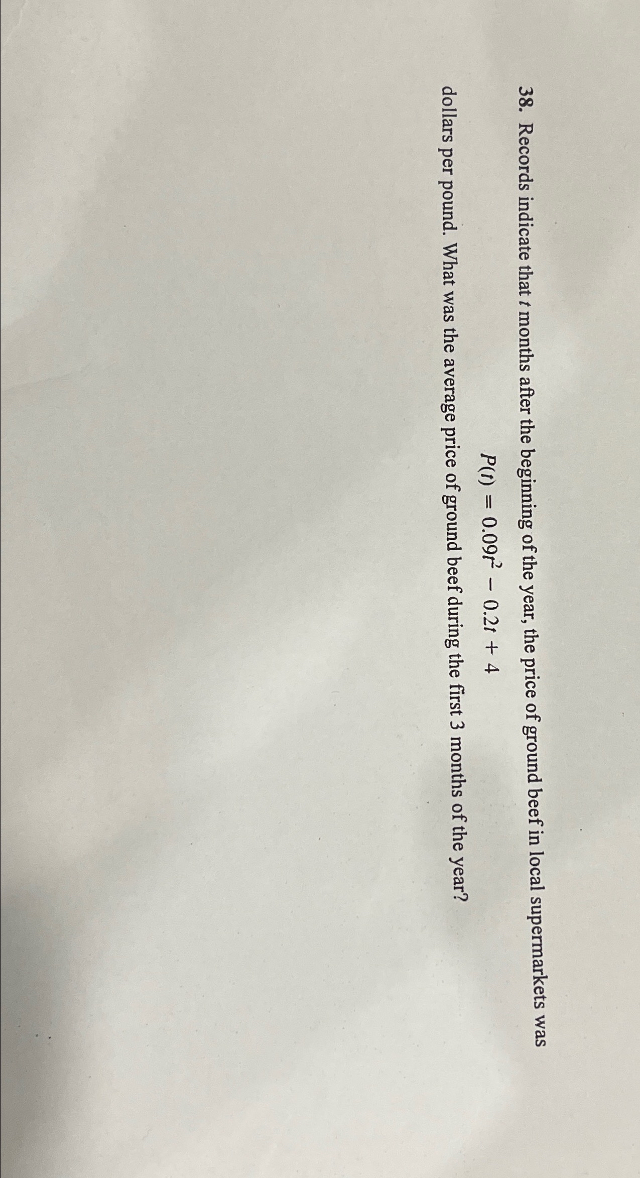 Solved Records indicate that t ﻿months after the beginning | Chegg.com