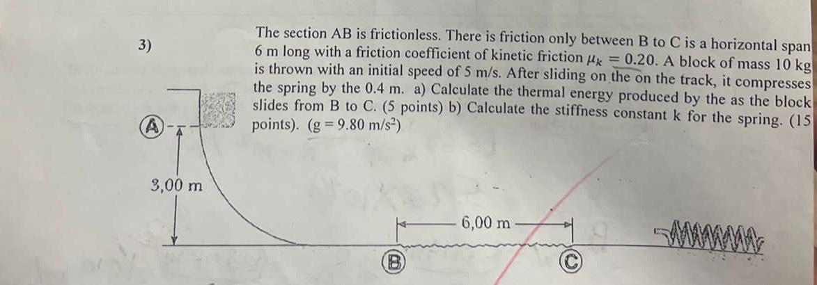 Solved The section AB is frictionless. There is friction | Chegg.com