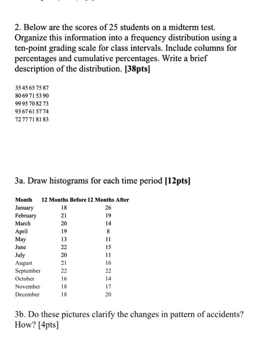 Solved 2. Below are the scores of 25 students on a midterm | Chegg.com