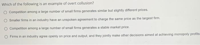 Solved Which of the following is an example of overt | Chegg.com