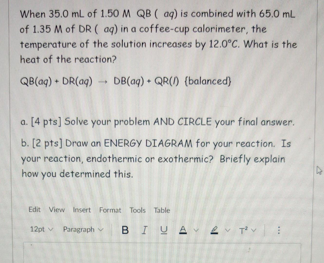 Solved When 35.0 mL of 1.50MQB(aq) is combined with 65.0 mL | Chegg.com