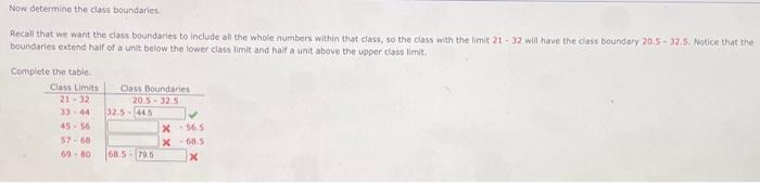 Solved Now determine the class boundaries Recall that we | Chegg.com