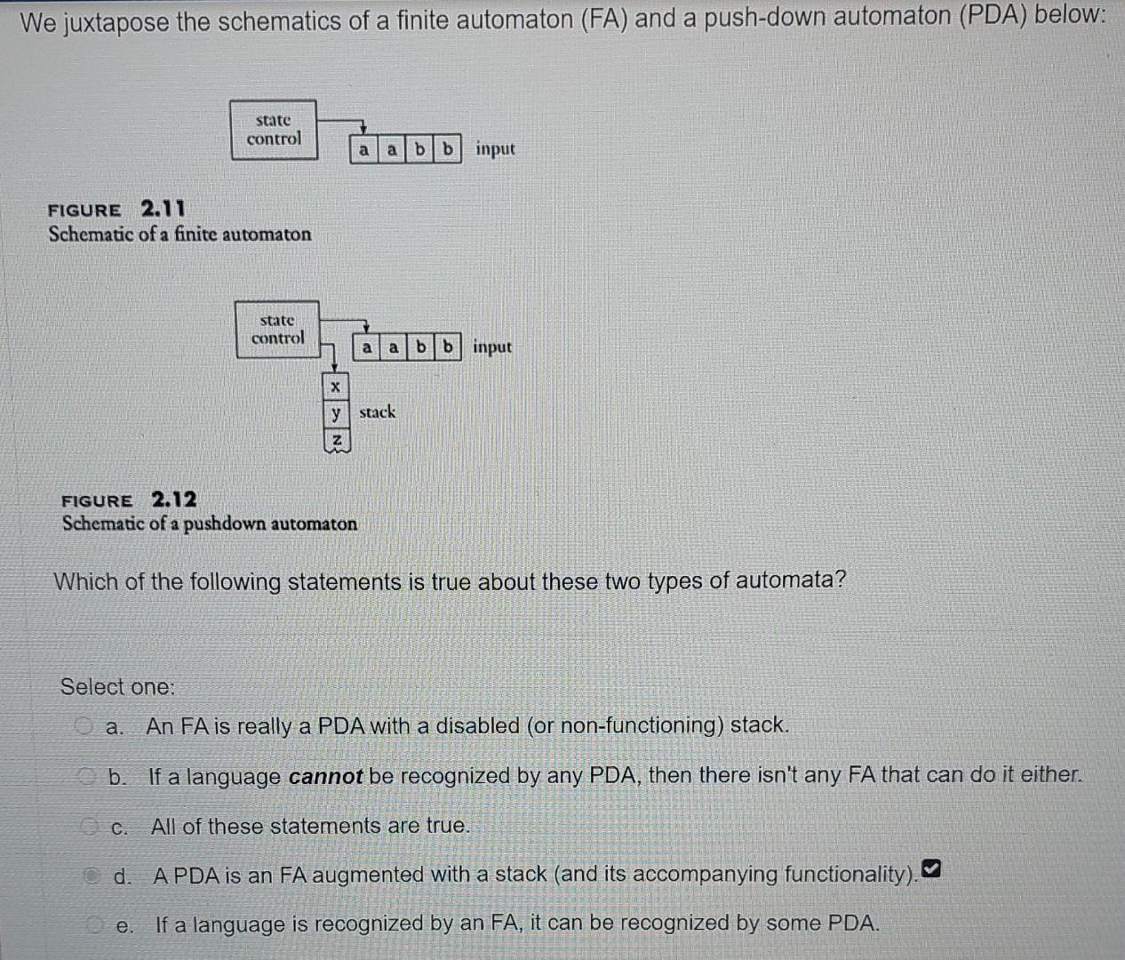 Solved We juxtapose the schematics of a finite automaton | Chegg.com