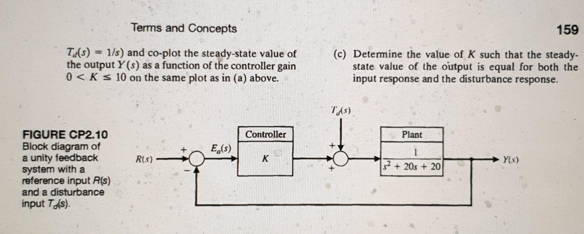 Solved CP2.10 Consider the block diagram in Figure CP2.10. | Chegg.com