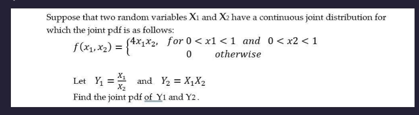 Solved Suppose that two random variables x1 ﻿and x2 ﻿have a | Chegg.com