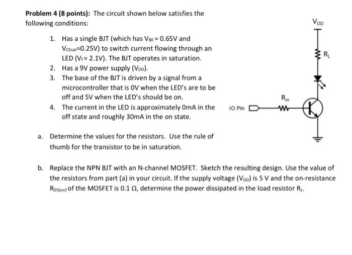 Solved Problem 4 : The circuit shown below satisfies the | Chegg.com