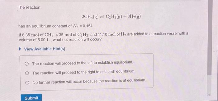 Solved The following reaction was carried out in a 2.25 L | Chegg.com