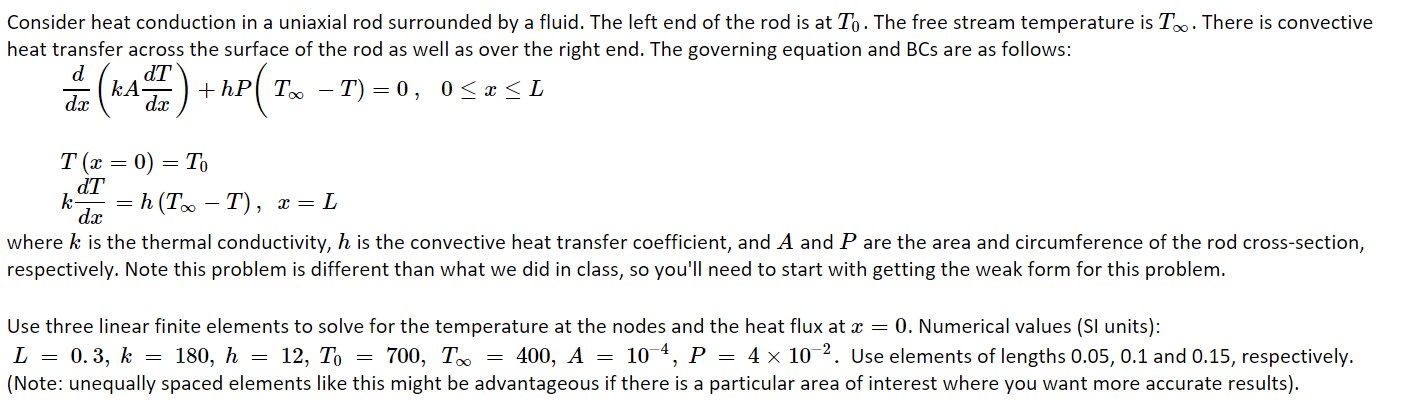 Solved Please Only Derive the weak form FEM in terms of the | Chegg.com